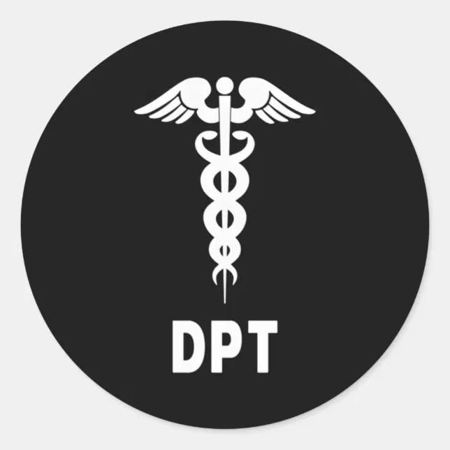 Doctor Of Physical Therapy Dpt Caduceus Symbol Classic Round Sticker ...