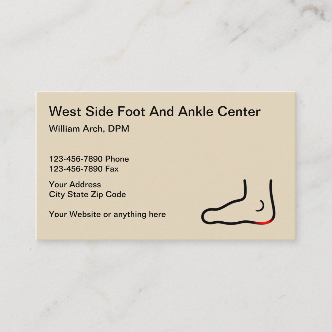 Doctor Of Podiatry Office Business Card | Zazzle