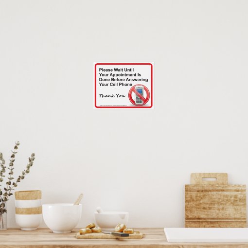 Doctor Office Cell Phone Reminder Wall Sign | Zazzle