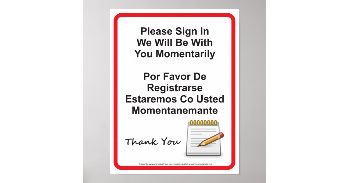 Doctor Office Patient Sign In Wall Sign | Zazzle
