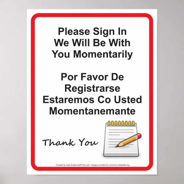 Doctor Office Patient Sign In Wall Sign | Zazzle