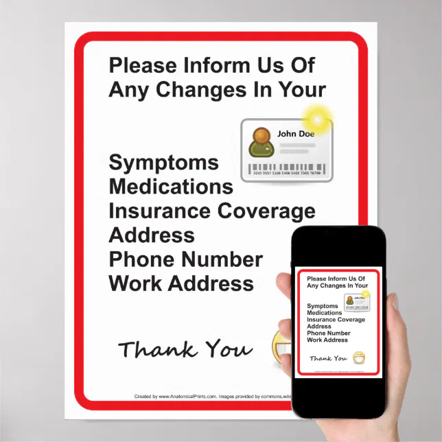 Doctor Patient Information Wall Sign | Zazzle