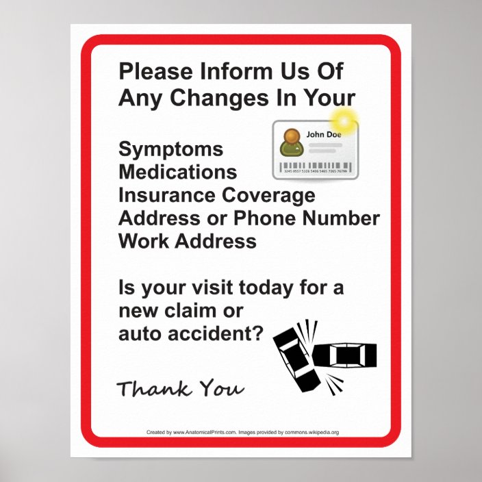 Doctor Patient Information Wall Sign #1 | Zazzle.com