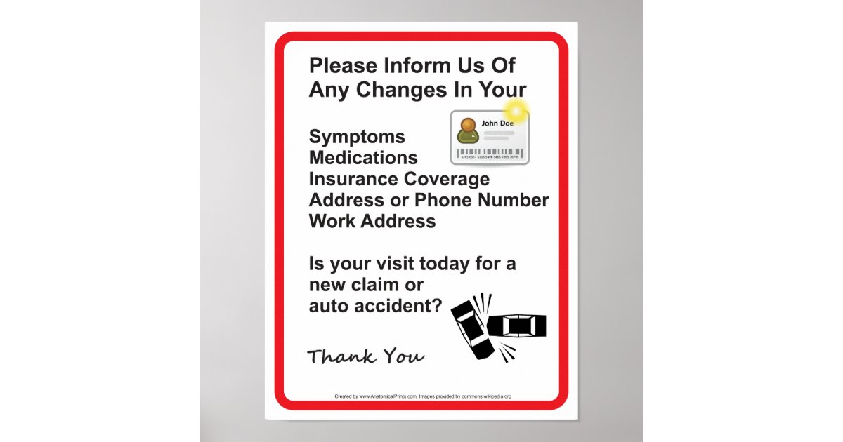 Doctor Patient Information Wall Sign #1 | Zazzle