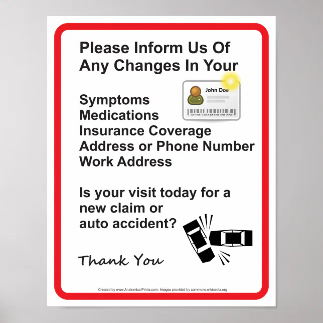 Doctor Patient Information Wall Sign #1 | Zazzle