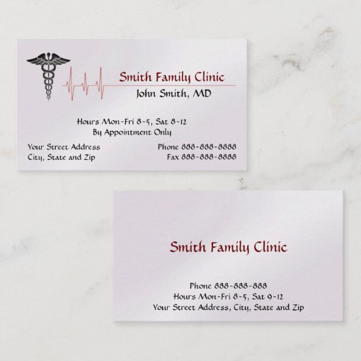 Doctor Physician Medical Symbol Business Card | Zazzle