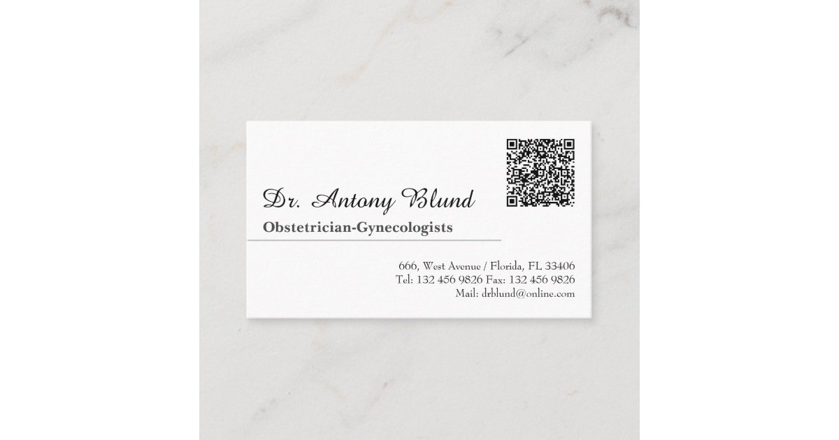 Doctor physician with QR code Business Card | Zazzle