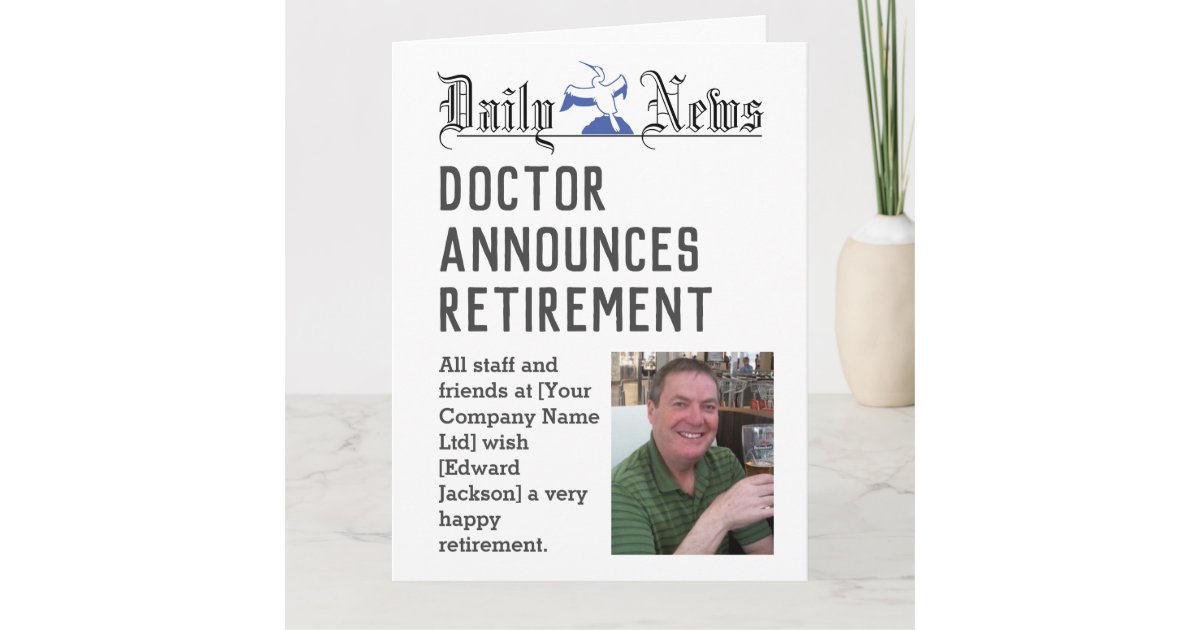 Doctor Retirement Card to Personalize | Zazzle