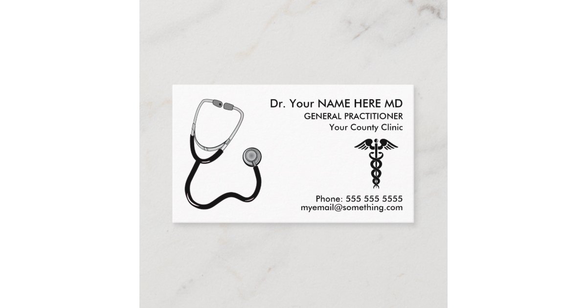 Doctor Stethoscope White Appointment Business Card | Zazzle