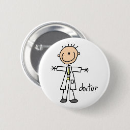 Doctor Stick Figure Button | Zazzle