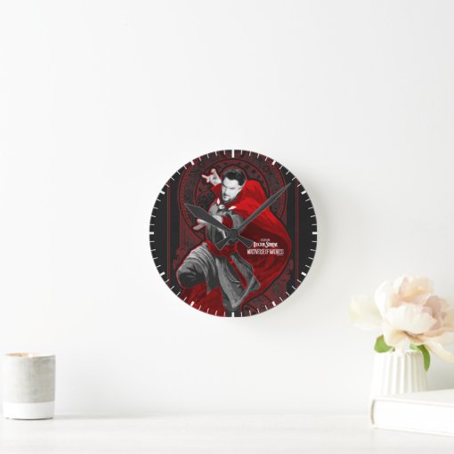 Doctor Strange Mystic Art Nouveau Graphic Round Clock | Zazzle