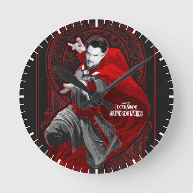 Doctor Strange Mystic Art Nouveau Graphic Round Clock | Zazzle
