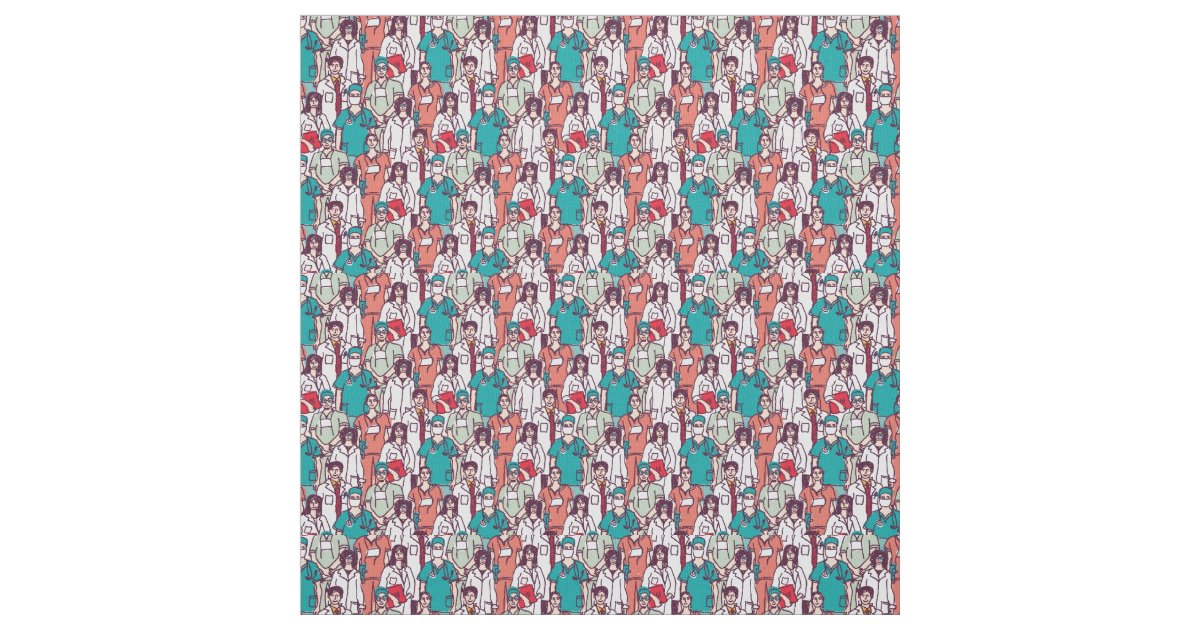 Doctor & Surgeon Pattern Fabric | Zazzle