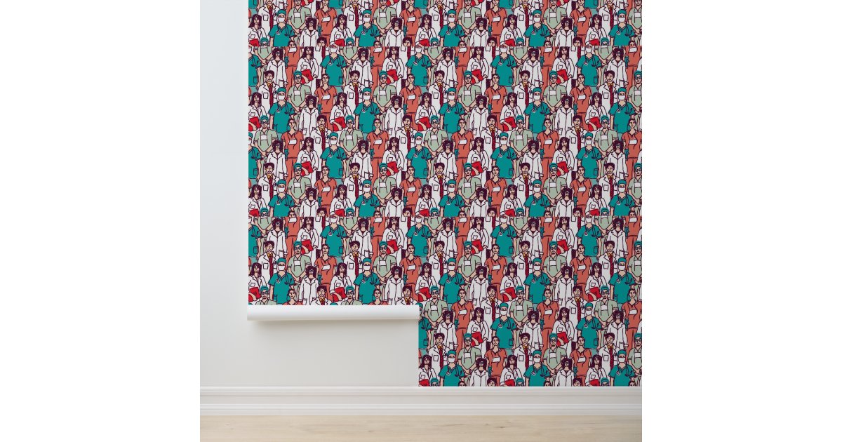 Doctor & Surgeon Pattern Wallpaper | Zazzle