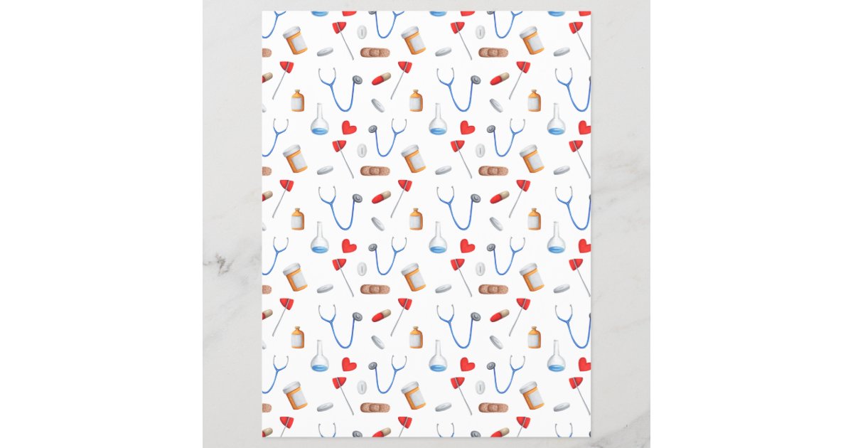 Doctor themed scrapbook patterned paper | Zazzle