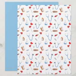 Doctor themed scrapbook patterned paper | Zazzle