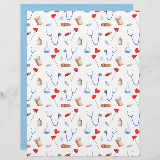 Doctor themed scrapbook patterned paper | Zazzle
