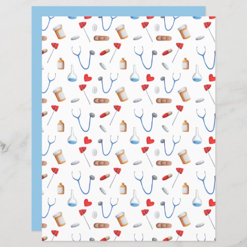 Doctor themed scrapbook patterned paper | Zazzle