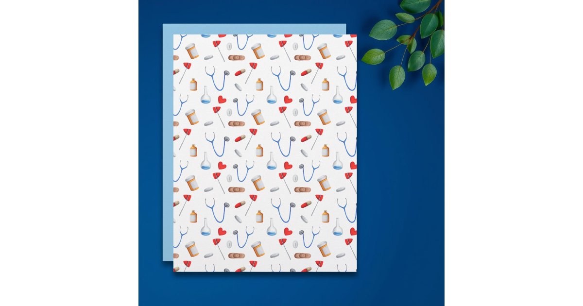 Doctor themed scrapbook patterned paper | Zazzle