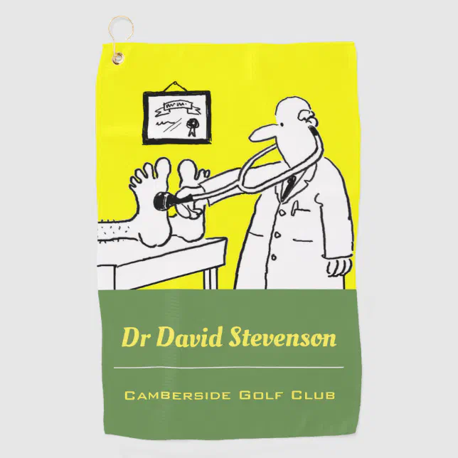 Doctor with Stethoscope - Funny Medical Cartoon Golf Towel | Zazzle