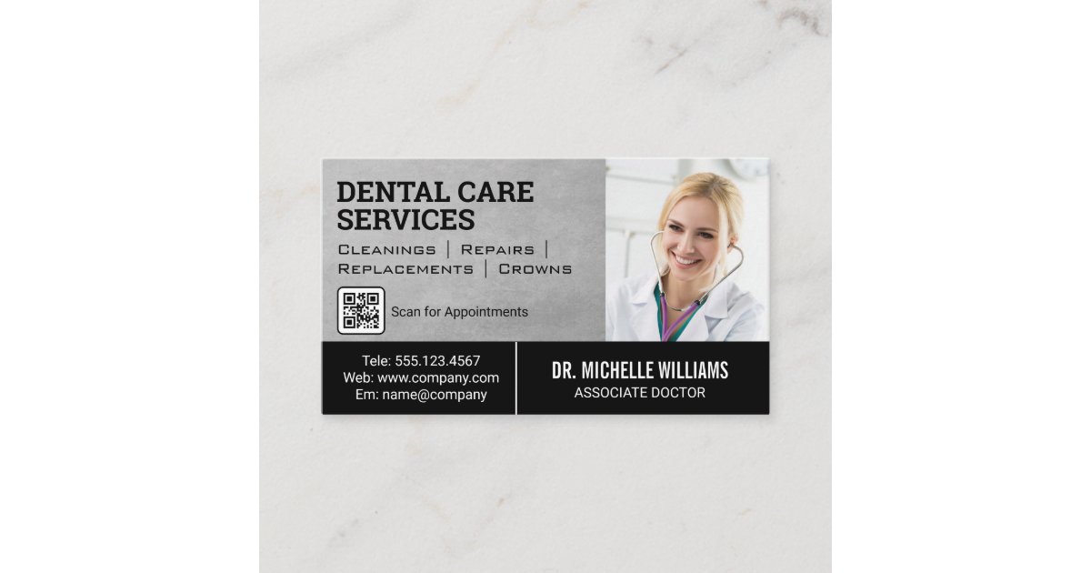 Doctor with Stethoscope | QR code template Business Card | Zazzle