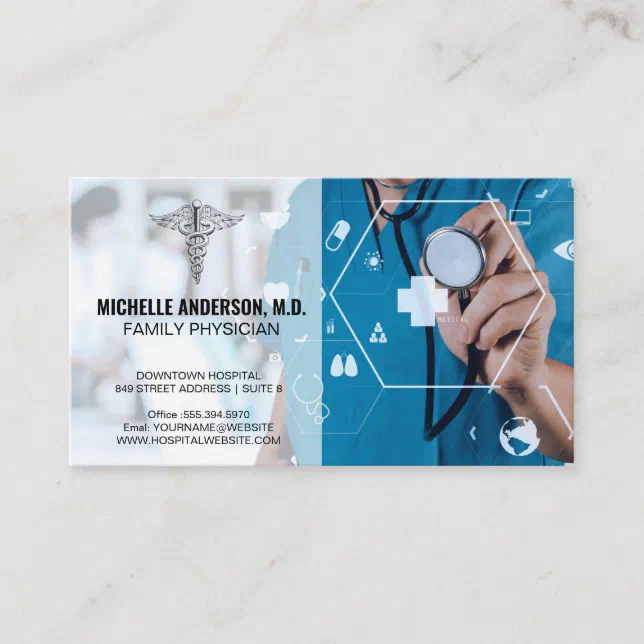 Doctor Working | Hospital Medicine Icons Business Card | Zazzle