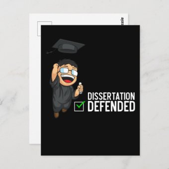 Doctorate Graduation Dissertation Defense PhD Postcard | Zazzle
