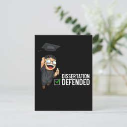 Doctorate Graduation Dissertation Defense PhD Postcard | Zazzle