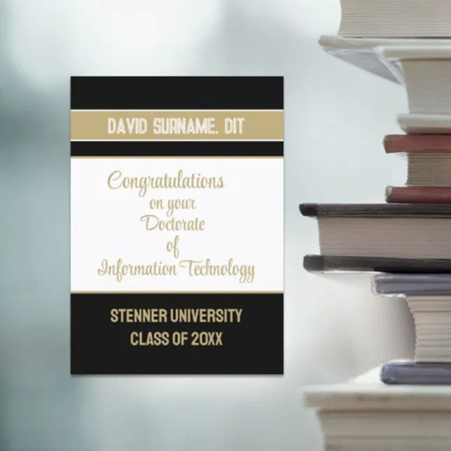 Doctorate of Information Technology grad card | Zazzle