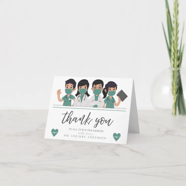 Doctors and Nurses Thank you card | Zazzle