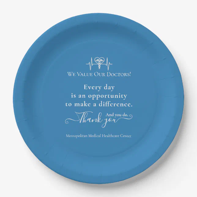 Doctors Appreciation Week Healthcare Symbol Bulk Paper Plates | Zazzle