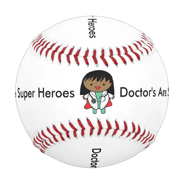 Doctors Are Super Heroes Female Black Personalize Baseball | Zazzle