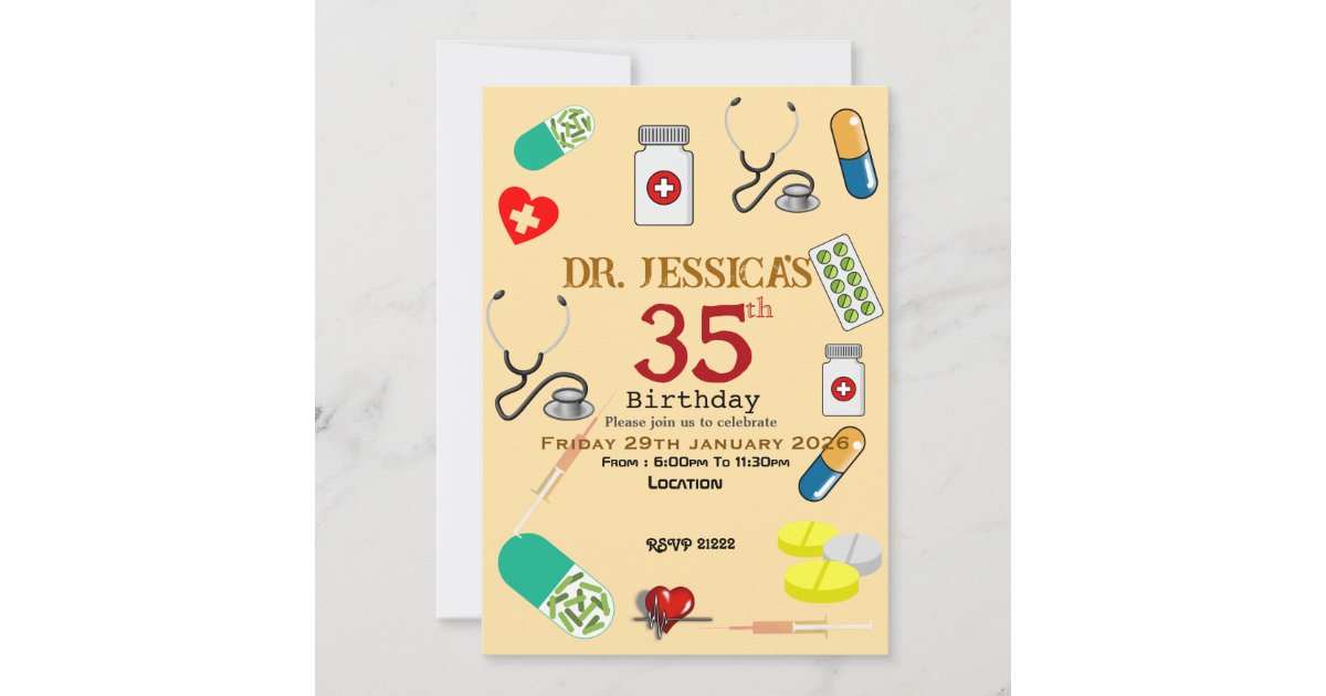Doctor's birthday Invitation | Zazzle