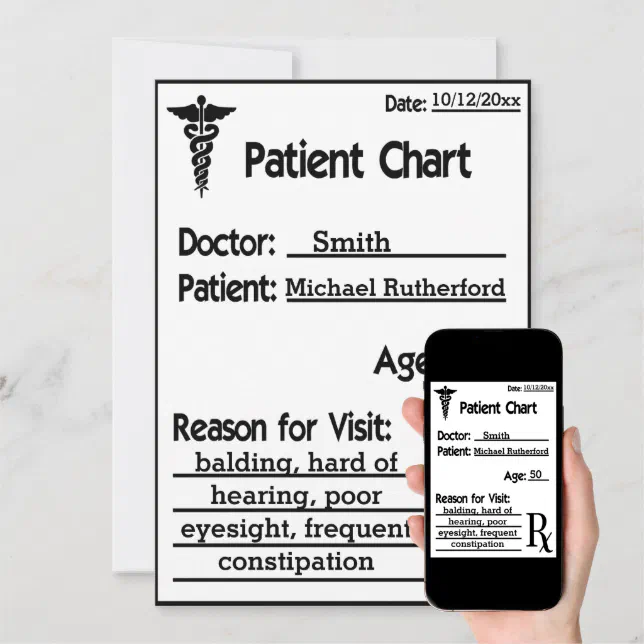 Doctors Chart For Patient Funny Invitation | Zazzle