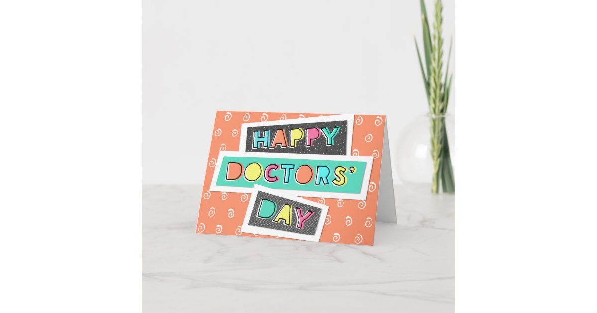 Doctors' Day Card - Fun Font and Colorful | Zazzle