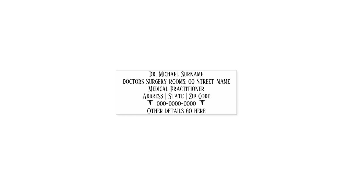Doctors Medical Professionals DIY caduceus small Self-inking Stamp | Zazzle