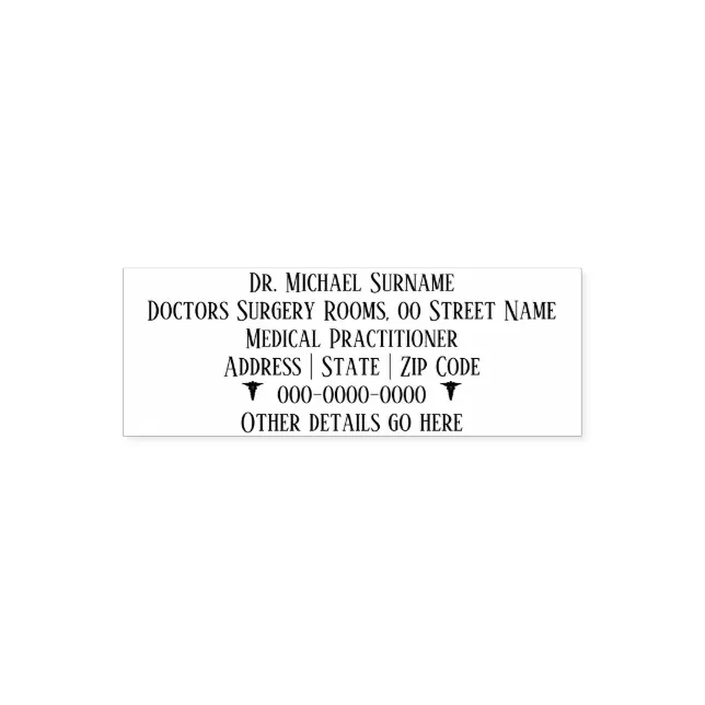 Doctors Medical Professionals DIY caduceus small Self-inking Stamp | Zazzle