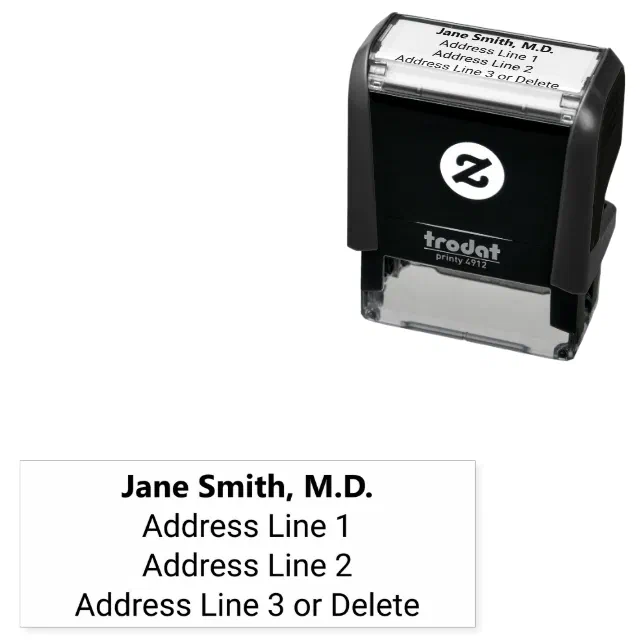 Doctor's Name and Office Return Address Template Self-inking Stamp | Zazzle