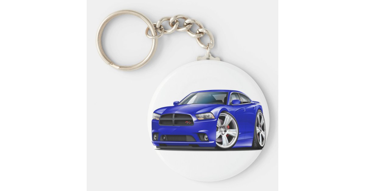 Dodge Charger RT Blue Car Keychain | Zazzle.com