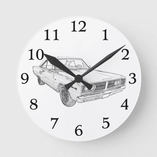 Dodge Coronet Muscle Car Illustration Wall Clock | Zazzle
