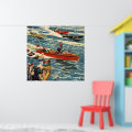 Dodge Motor Speed Boat Vintage Antique Row Ocean Poster | Zazzle