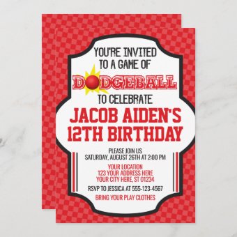 Dodgeball Birthday Invitation | Dodge Ball Invite | Zazzle
