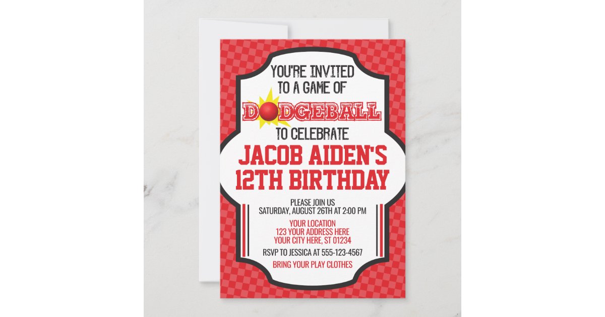 Dodgeball Birthday Invitation | Dodge Ball Invite | Zazzle