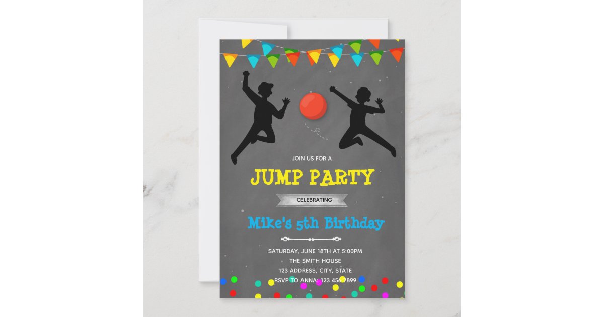 Dodgeball jump birthday theme invitation | Zazzle