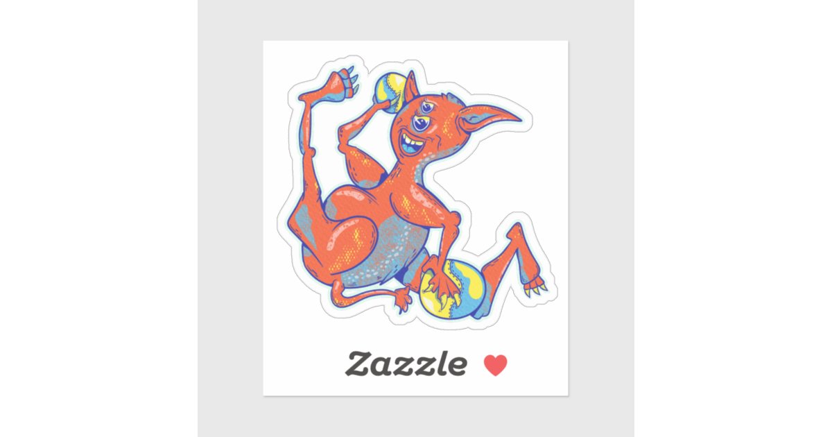 Dodgeball Monster Sticker | Zazzle