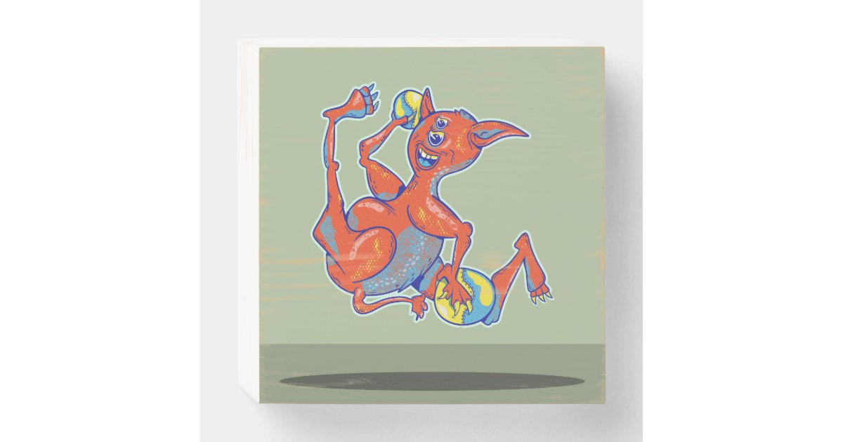 Dodgeball Monster Wooden Box Sign | Zazzle