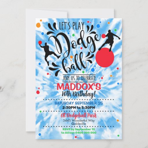 Dodgeball Party Invitation Boy Dodge Ball Invite | Zazzle