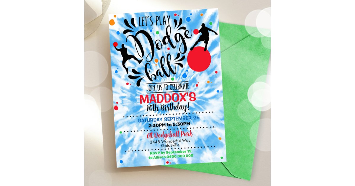 Dodgeball Party Invitation Boy Dodge Ball Invite | Zazzle