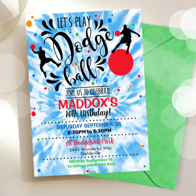 Dodgeball Party Invitation Boy Dodge Ball Invite | Zazzle