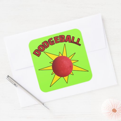 Dodgeball Square Sticker | Zazzle